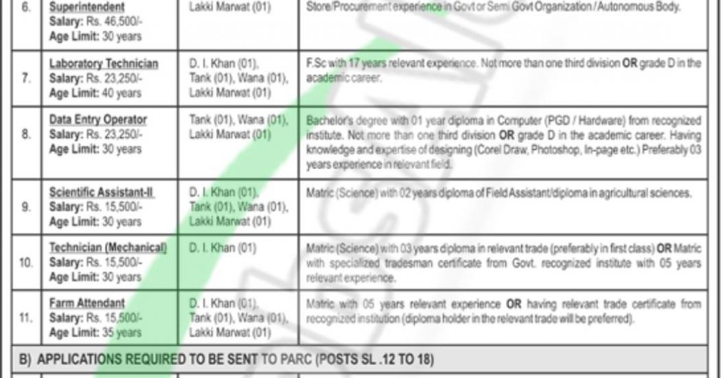 PARC Jobs Application Form Download 2018 Online Latest