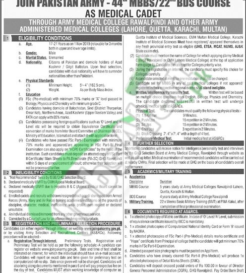Join Pak Army AMC 2019 Registration for Army Administration Medical ...