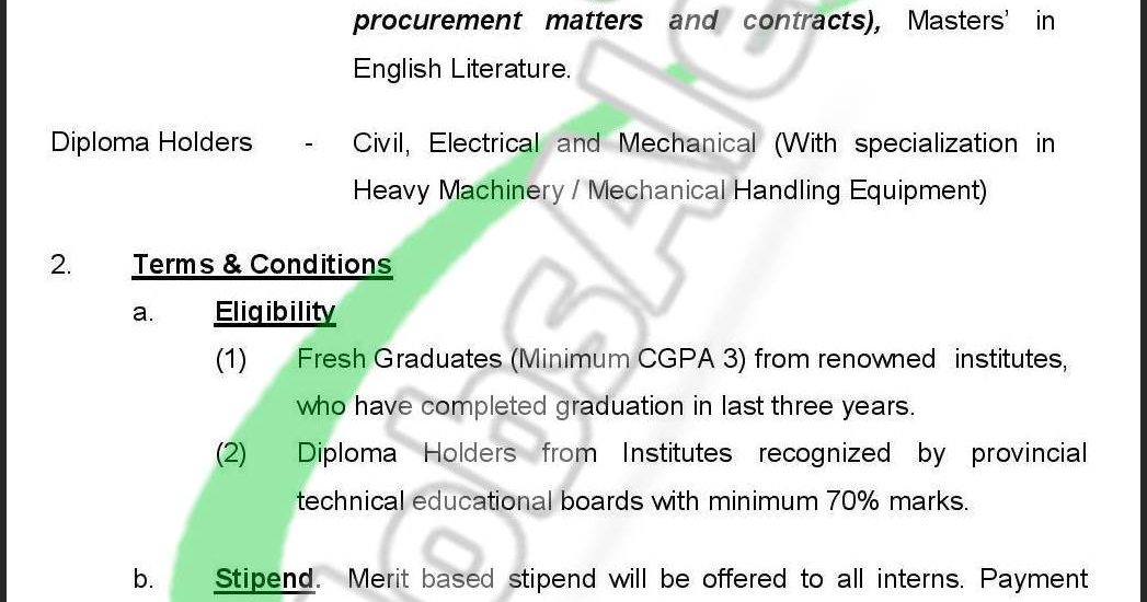 NLC Internship 2020 Online Apply National Logistics Cell nlc.com.pk ...