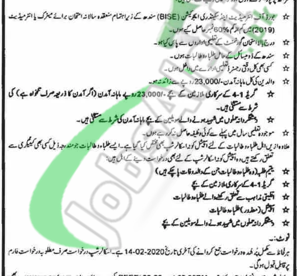 PEEF Scholarship 2021 for Matric & Intermediate Online Form Download ...