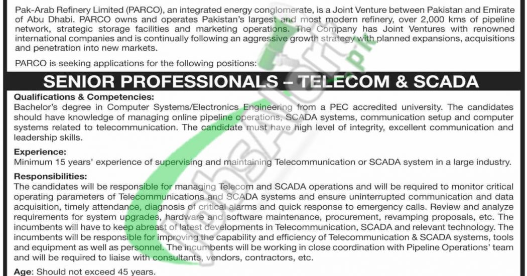 PARCO Jobs 2019 Pak Arab Refinery Limited www.parco.com.pk | Jobs in ...