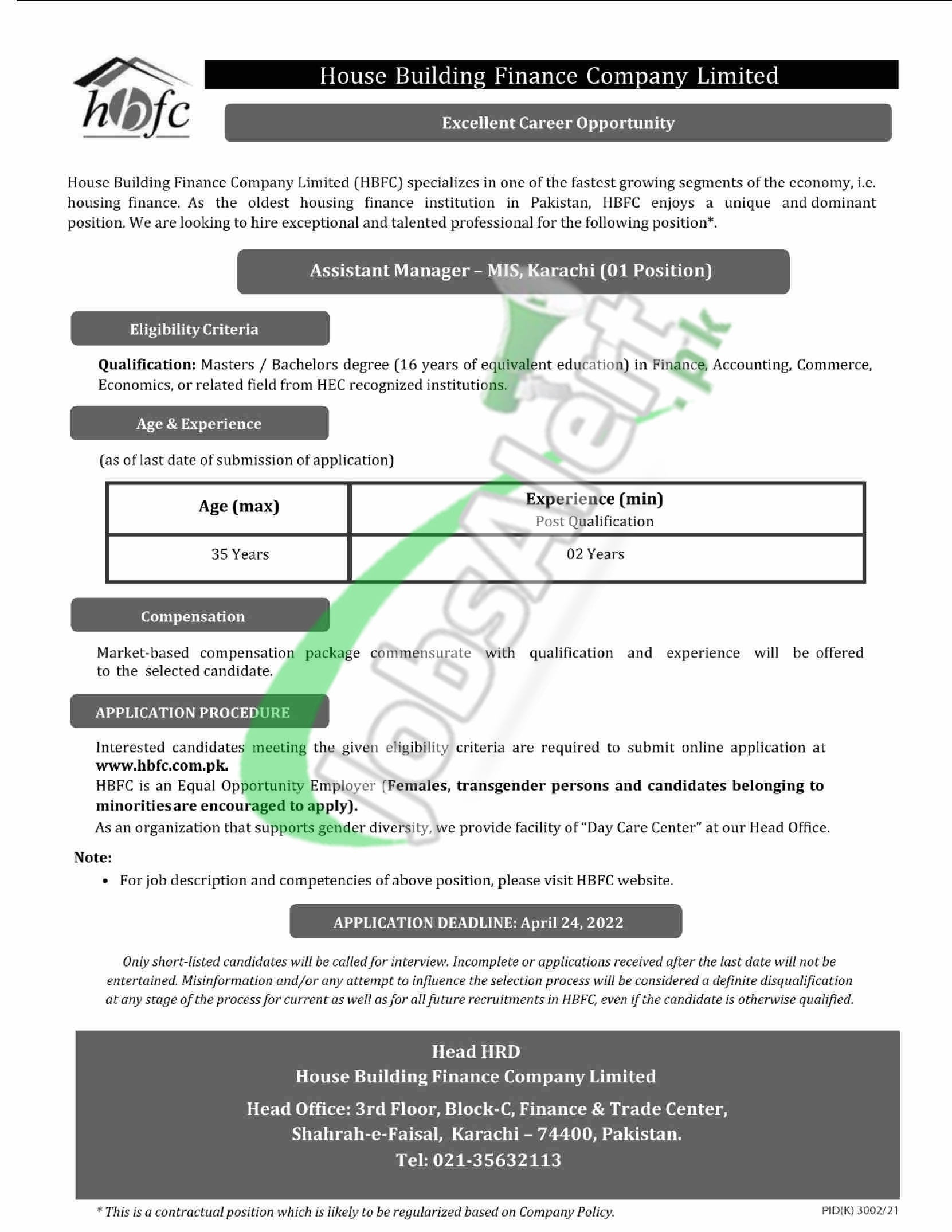 House Building Finance Company Limited HBFC Jobs 2022 Online Apply Last ...