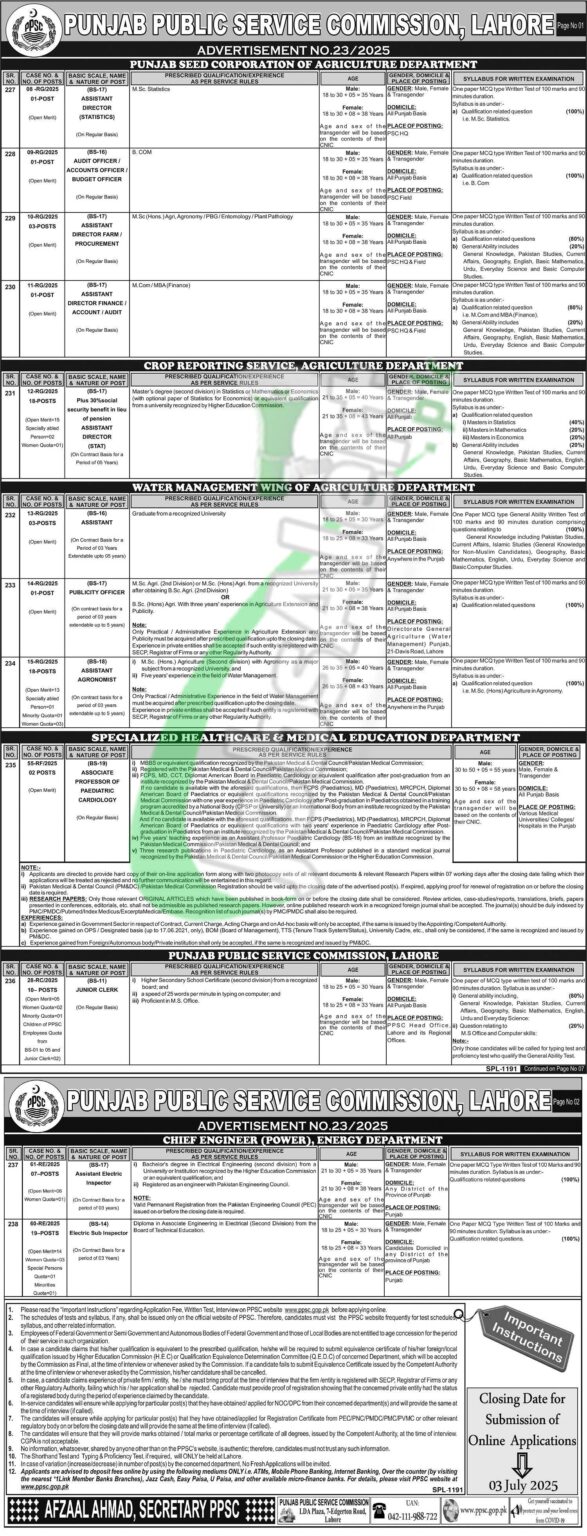 Latest PPSC Jobs | PPSC Upcoming Jobs | 2025